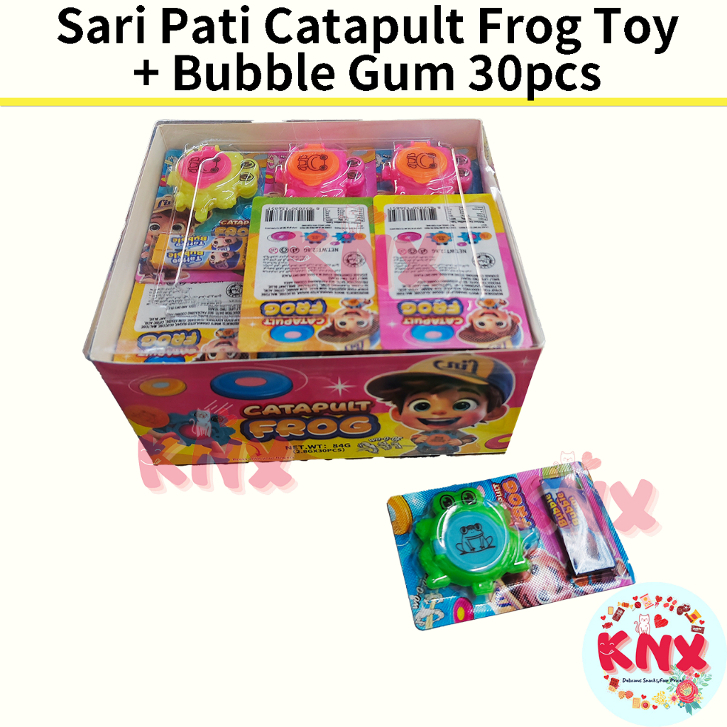 Sari Pati Catapult Frog Toy + Bubble Gum 30pcs | Shopee Malaysia