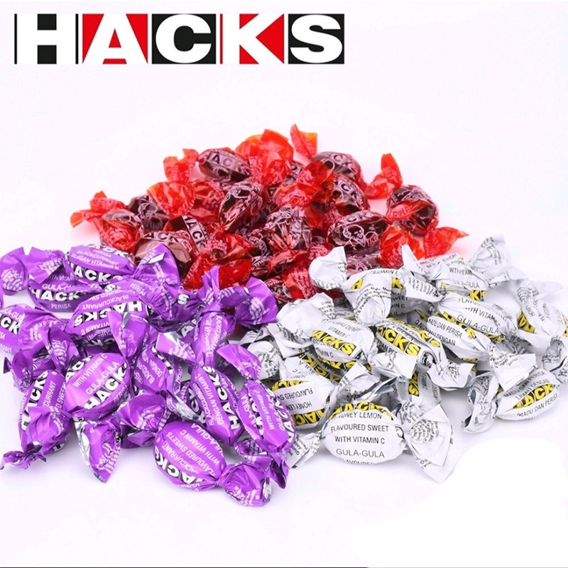 HACKS Herbal Sweets Regular Honey Lemon 100pcs in Zip lock bag 薄荷喉糖 ...