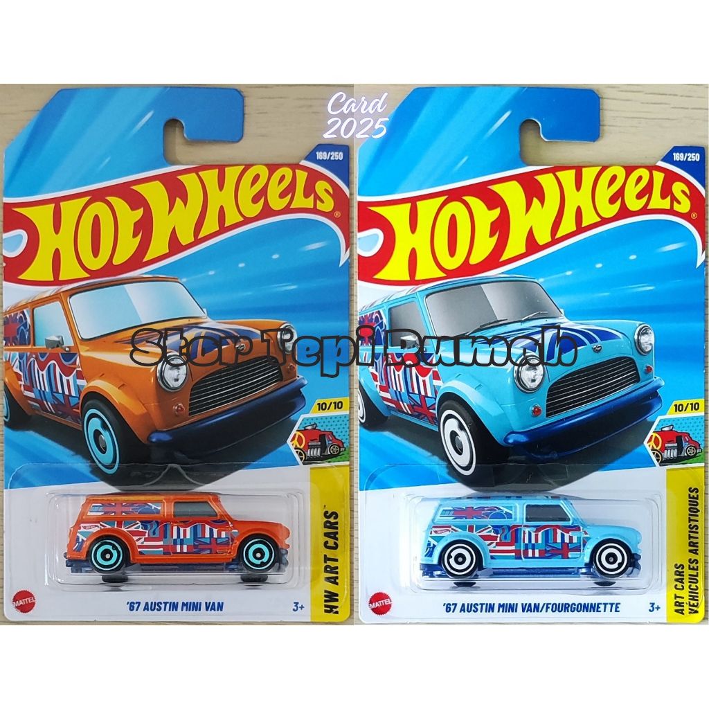 Hot Wheels 67 Austin Mini Van [HW 1967 Art Cars City Works Blue & Pink ...