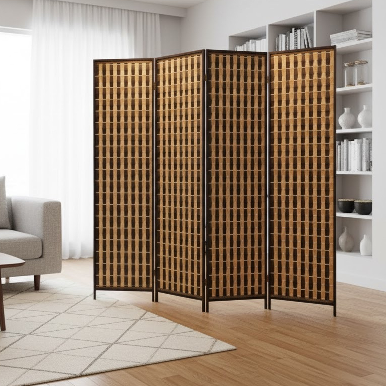 Best Seller! 4 Panel Rattan Room Divider/Pembahagi Bilik|Penghadang ...