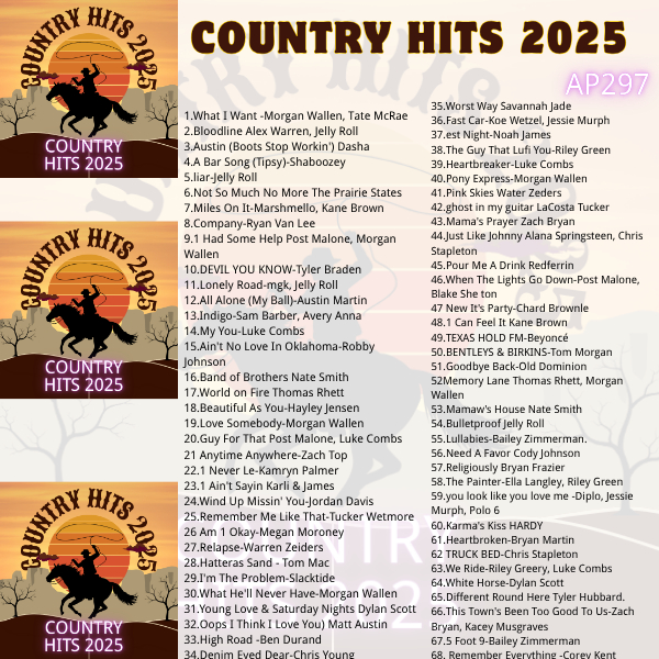 usb pendrive english song country hits 2025 (0flash drive0) 297 ...