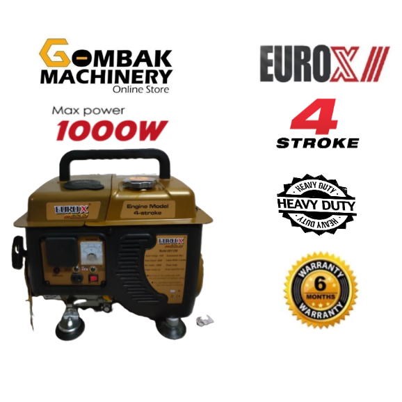 Eurox Gold 240V 1000W 4-Stroke Portable Gasoline Generator GGY1200 ...