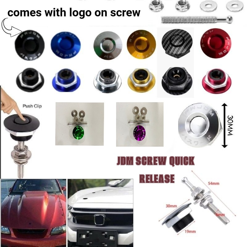 Aluminum Car Quick Release Latch Push Button Hood Pin Front Bumper Hood ...
