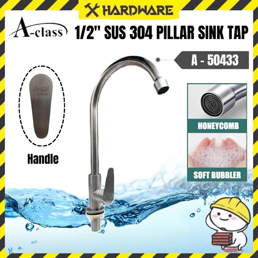 1/2" A50433 A-CLASS Stainless Steel SUS304 Kithen Faucet Pillar Sink ...