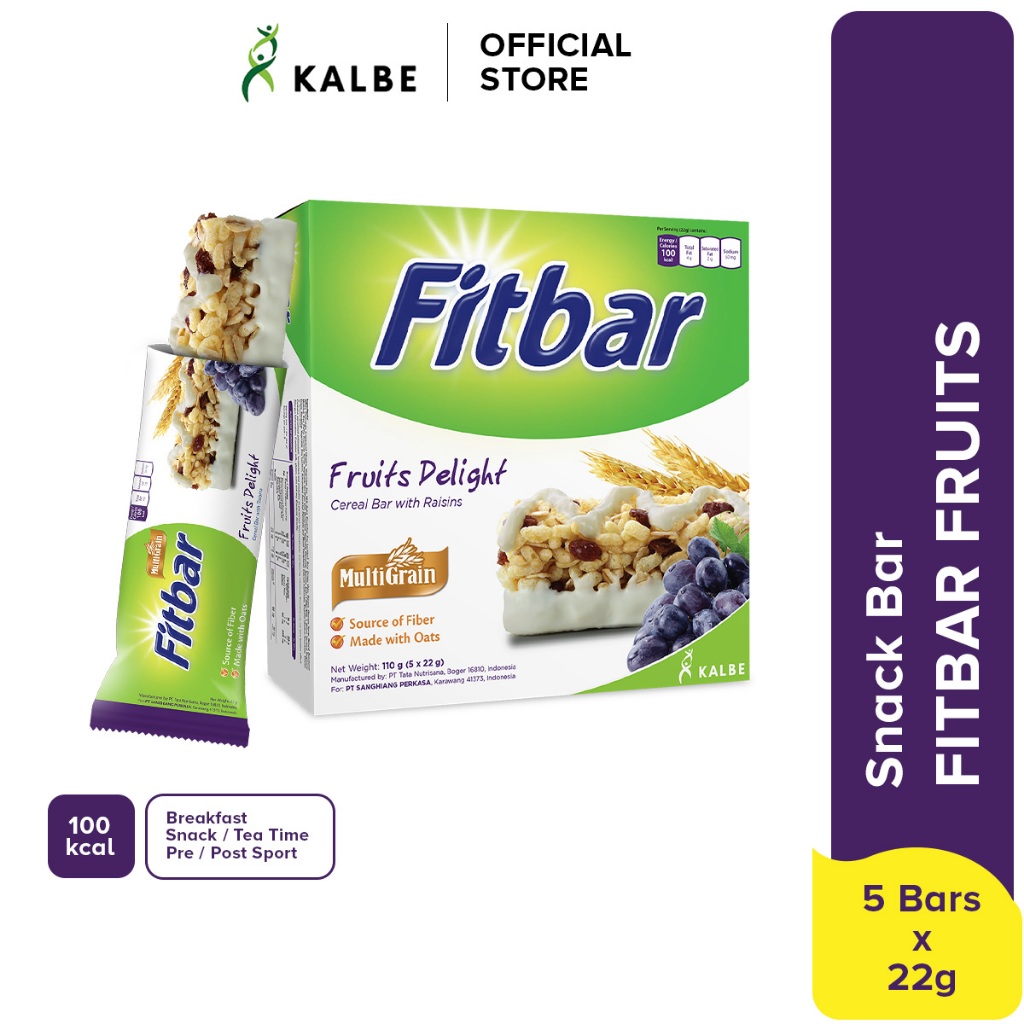 Fitbar Snack Bar Fruits (5 Bars x 22g) | Shopee Malaysia