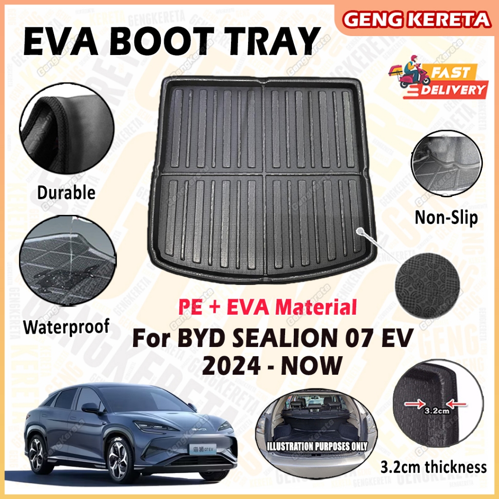 For BYD SEALION 07EV 2024-NOW EVA Copolymer Car Boot Tray Luggage Cargo ...