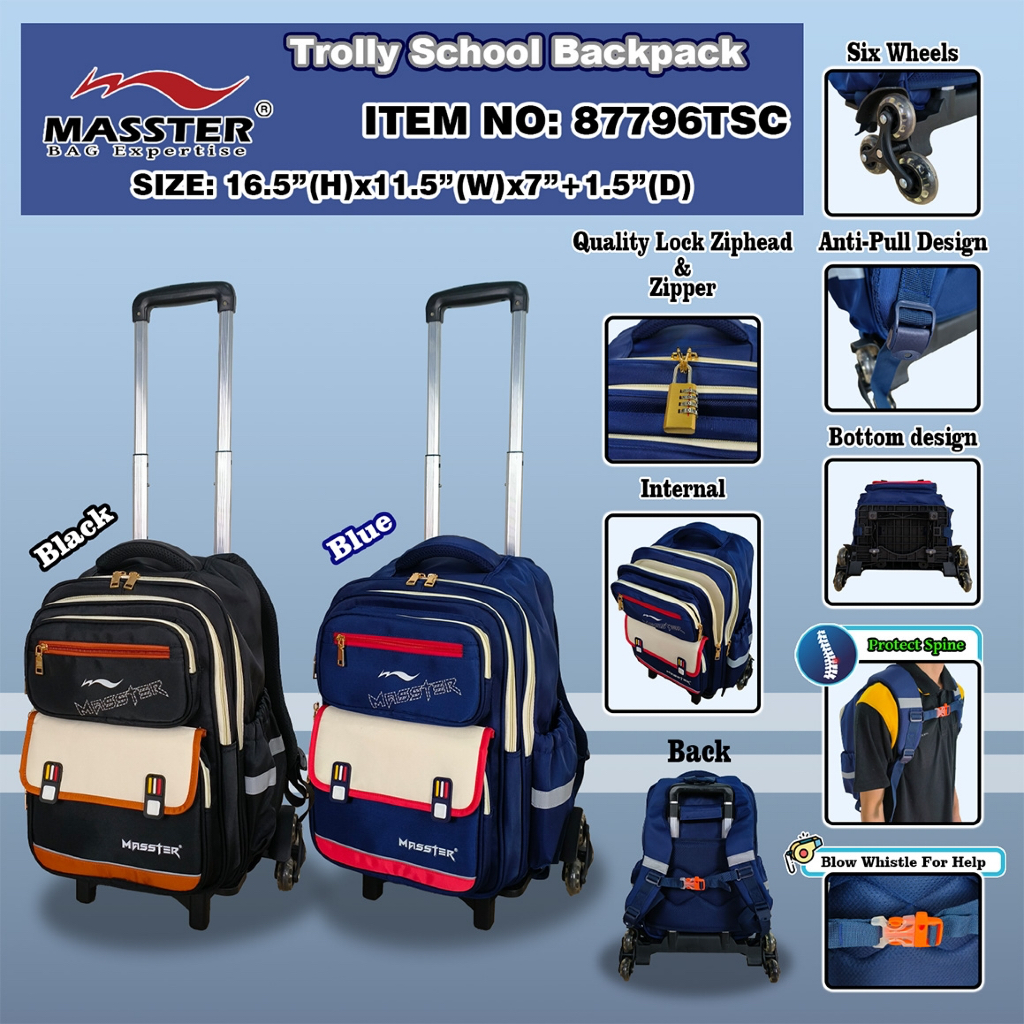 ( PRE-ORDER ) MASSTER Trolly Primary School Bag / Trolley Primary ...