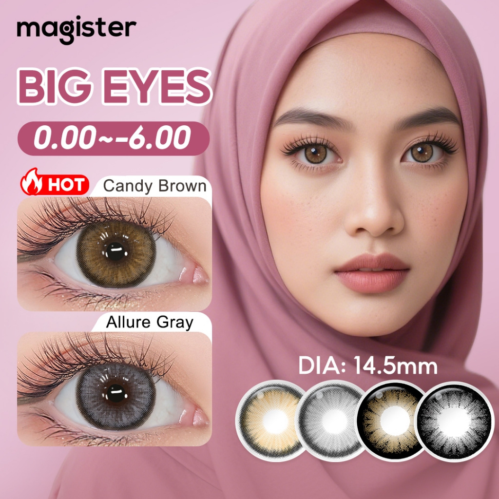 【0.00~-6.00】Magister Contact Lens Eye Power 14.5mm Candy Brown Contact ...