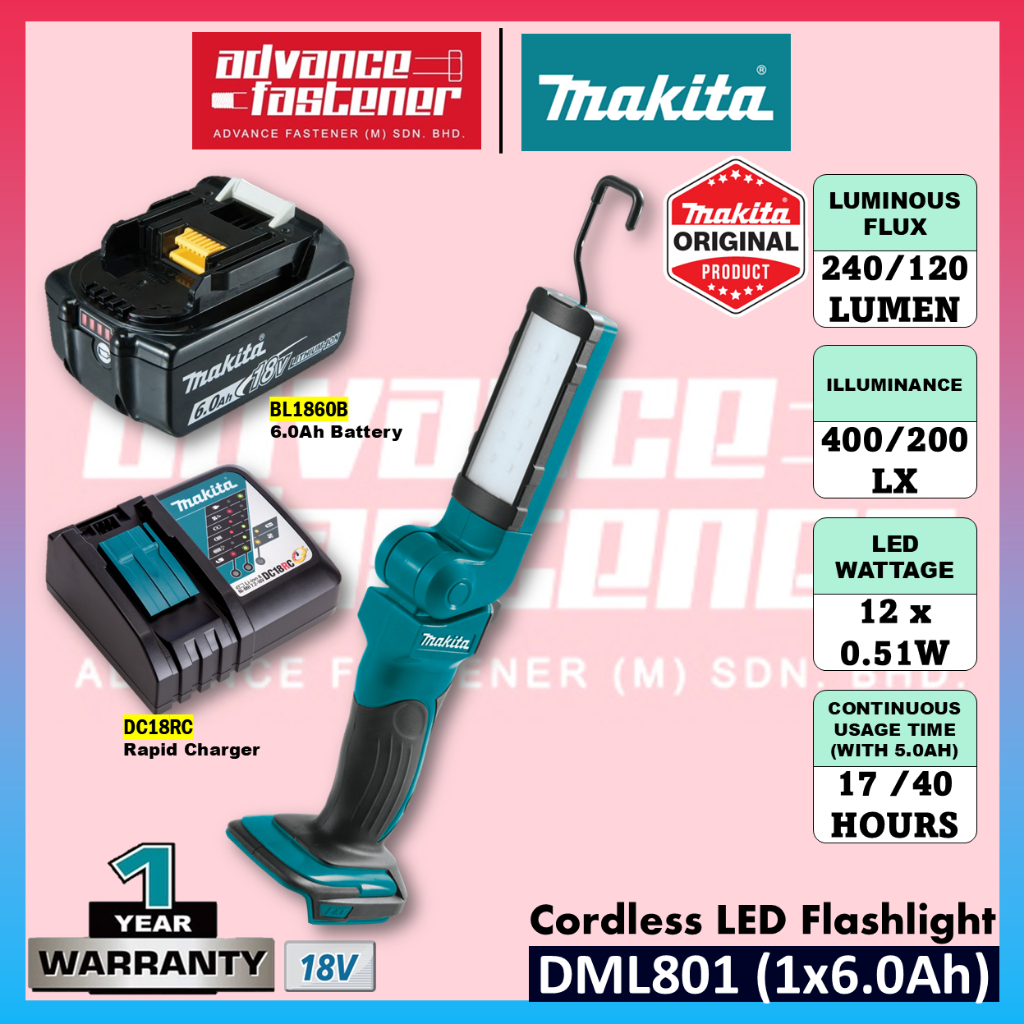 Makita DML801 / DEADML801 18V Cordless LED Flashlight | Shopee Malaysia