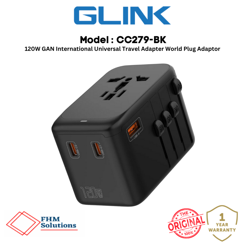 GLINK 120W GaN International Universal Travel Adapter | Shopee Malaysia