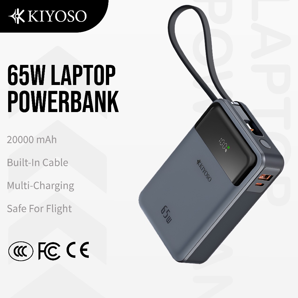 KIYOSO T173LP PD65W Laptop Power Bank 20000mAh Multi Charging CCC ...