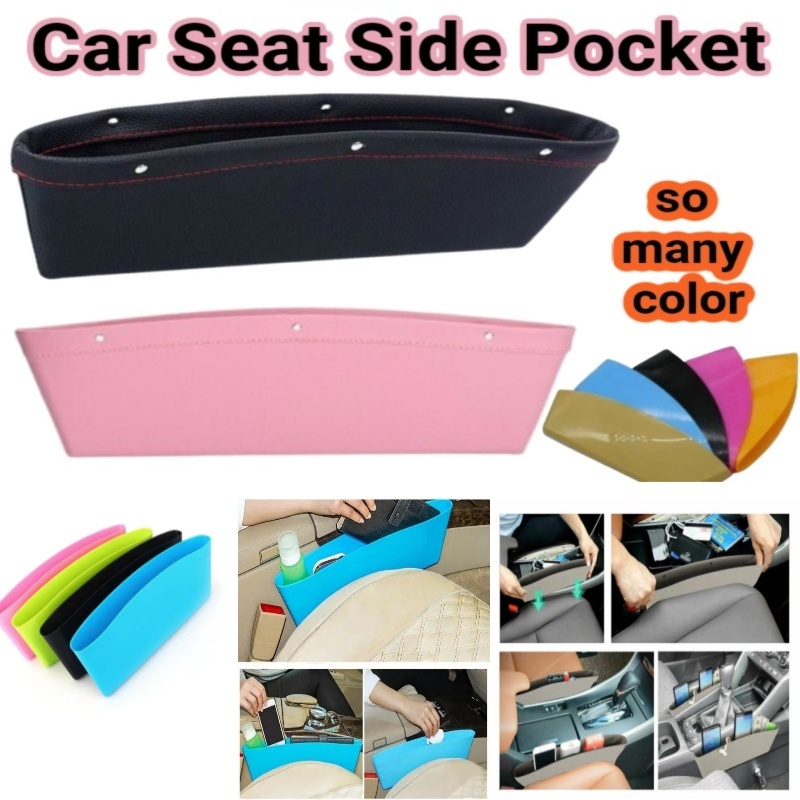 (1pcs) Quality PU Leather Car Seat Side Pocket / Gap Slit Pocket ...