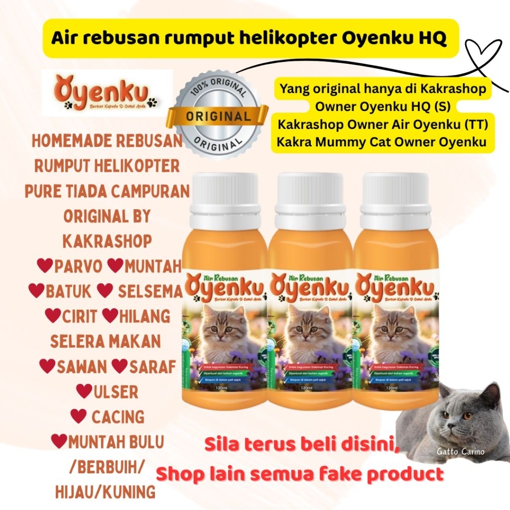OYENKU Air rebusan Rumput helikopter Kakra Original Ubat selsema Cacing ...