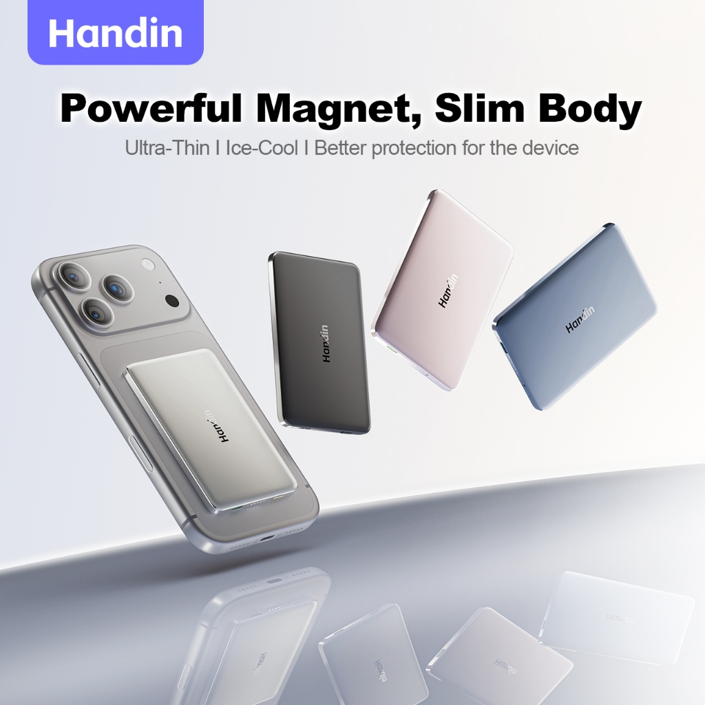 Handin Ultra Thin Powerbank 12000mAh Magnetic Wireless Original Mini ...