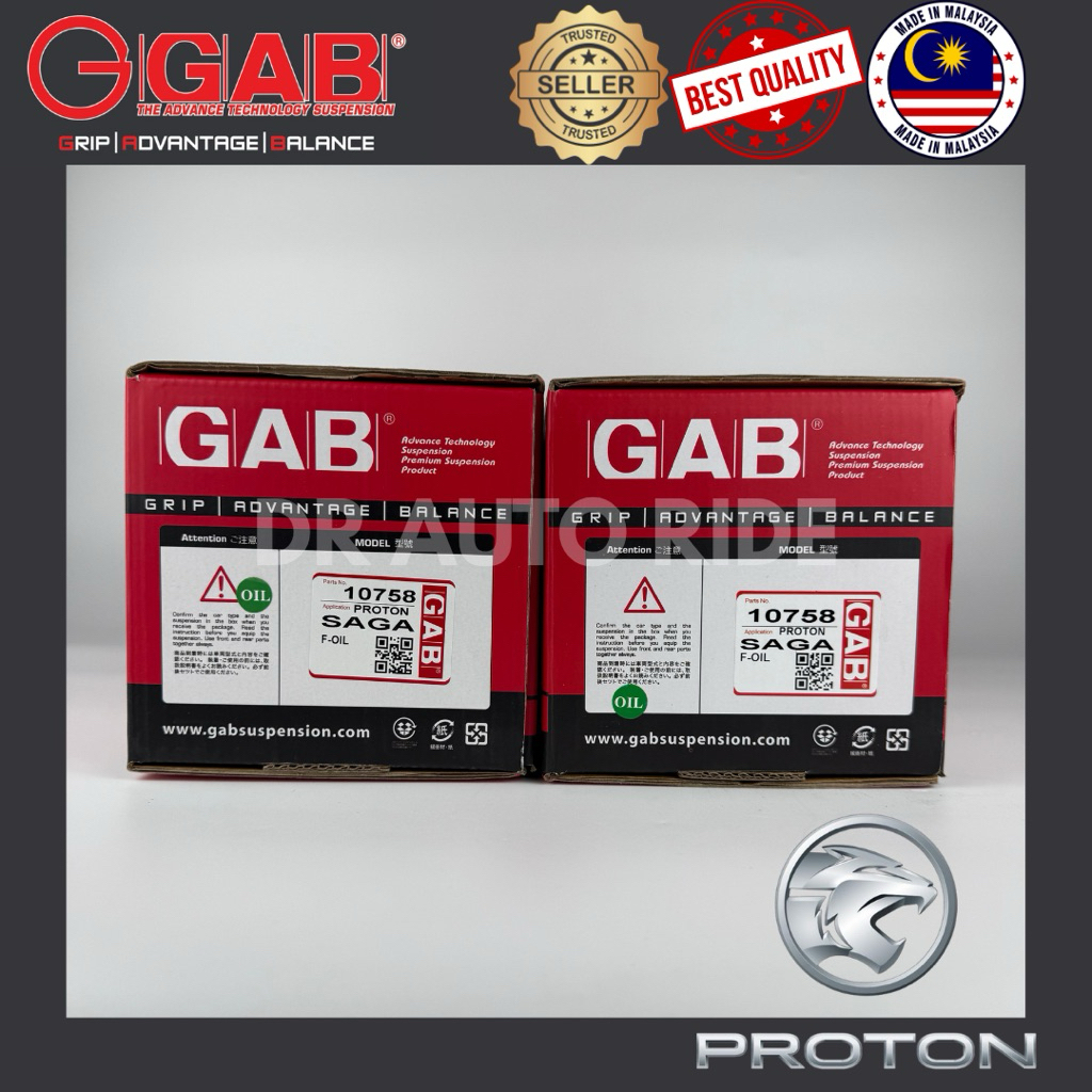 GAB Proton Saga / Iswara 1.3/1.5 (85’-08’) Oil Shock Absorber Front Set ...