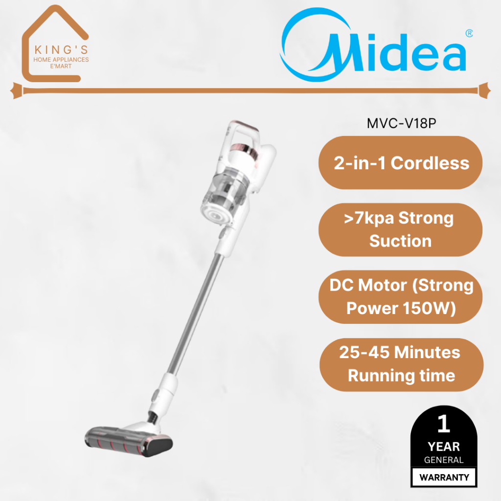 Midea 2-in-1 Cordless Stick DC Motor Vacuum Cleaner MVC-V18P / 150W ...