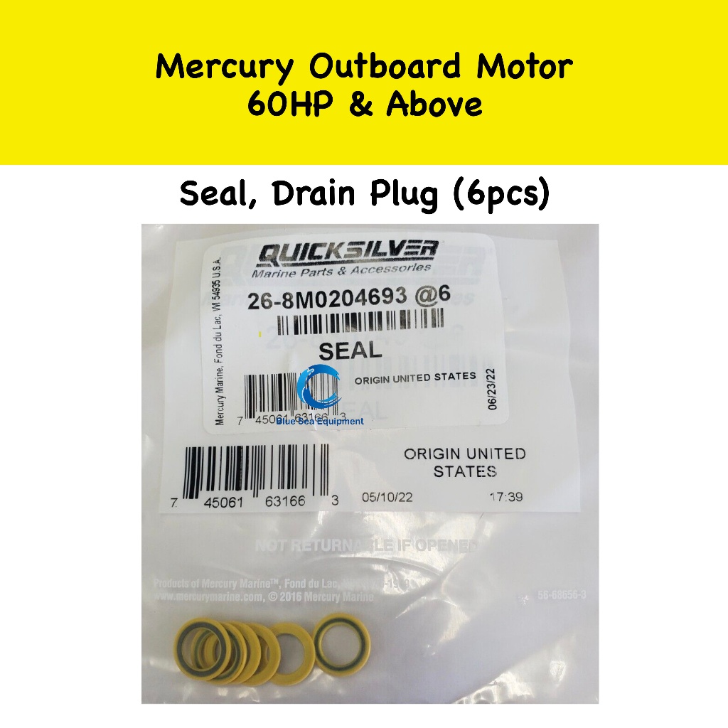 Original Seal Drain Plug Mercury Outboard Motor - 8M0204693 / 830749 ...