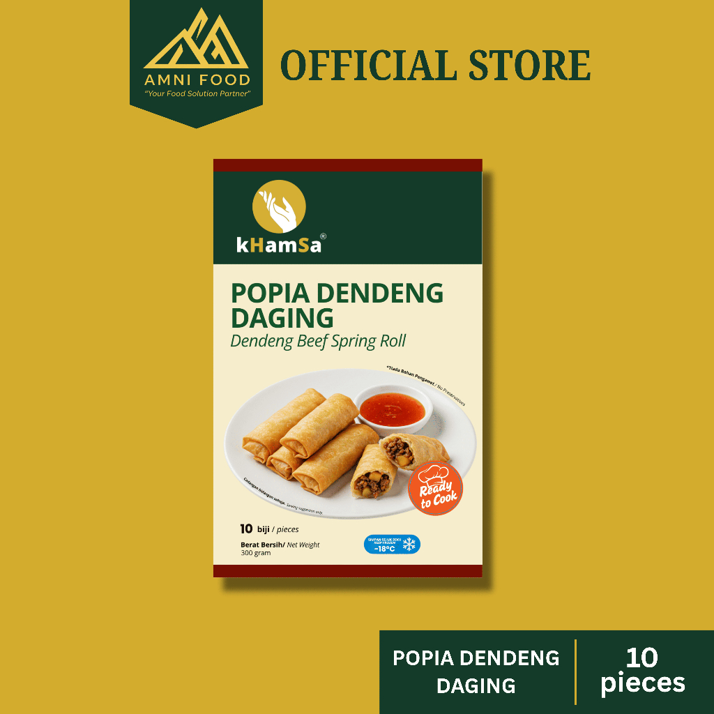 kHamSa Popia Dendeng Daging (10 pcs) | Ready-To-Cook | Halal Frozen Snack Malaysia | Shopee Malaysia