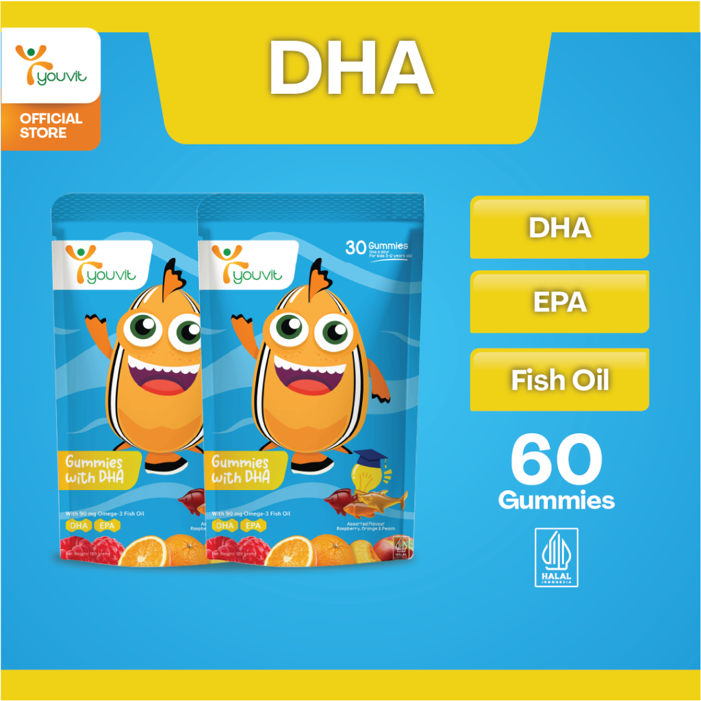 Youvit Kids DHA Gummy with Fish Oil 60 Days (60 Pcs) | Shopee Malaysia