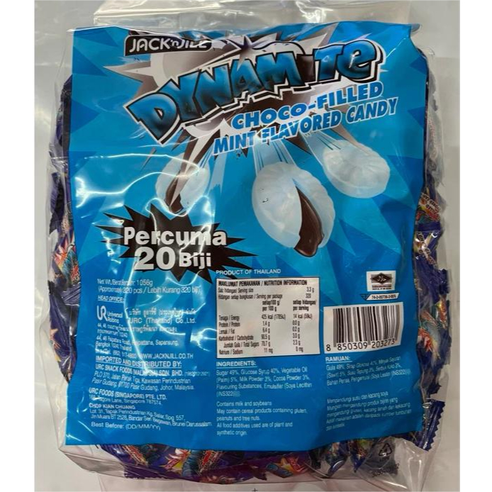 Jack ‘n Jill Dynamite Chew - Choco Mint Plus & Choco filled mint 320pcs ...