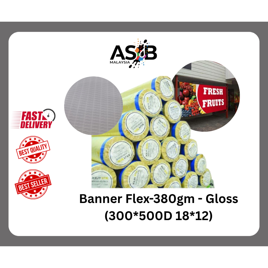 Tarpaulin 380gsm Glossy - Banner Bunting ,3ft -> 10ft roll material 50m ...