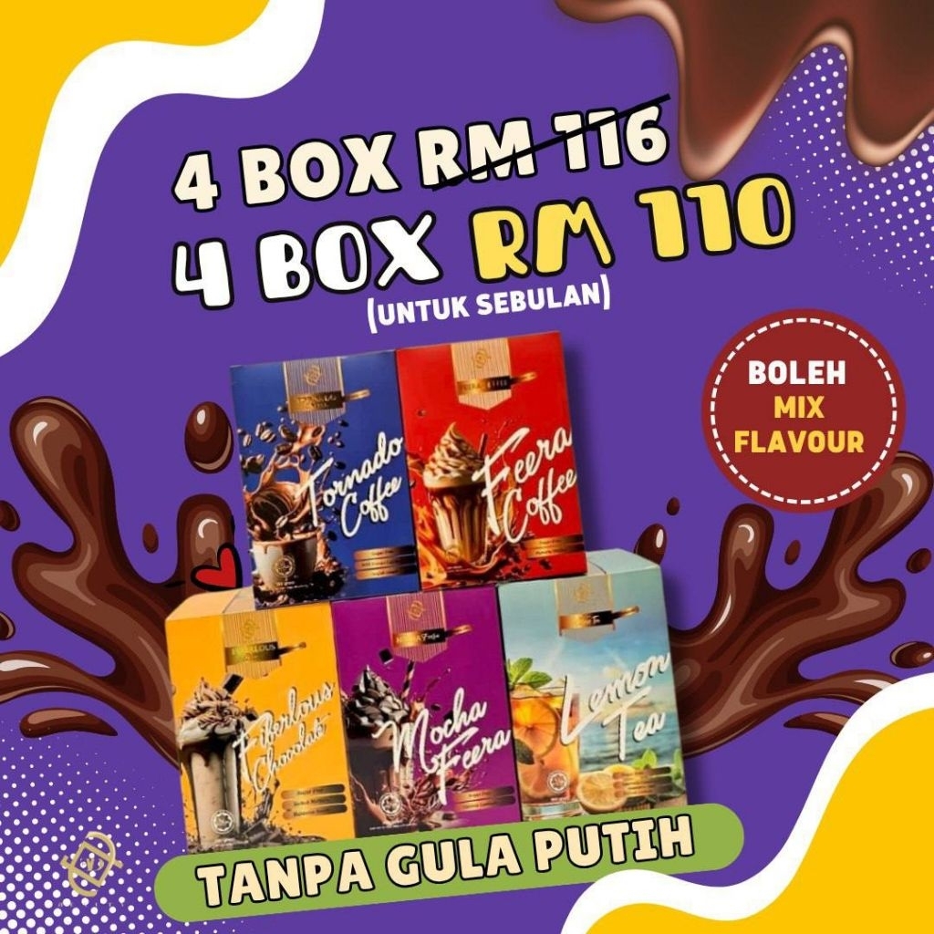 [ 4 BOX PREMIUM ] Mocha Feera / Feera Coffee / Fiberlous Golden ...