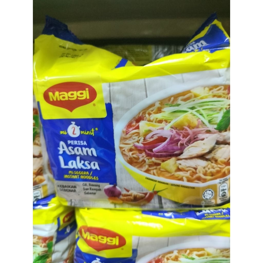Maggi Mi 2 minit Perisa Asam Laksa Instant Noodles ( 5x78g) | Shopee ...