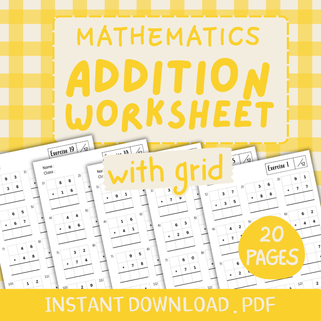(PDF) addition worksheet mathematics with grid latihan matematik ...