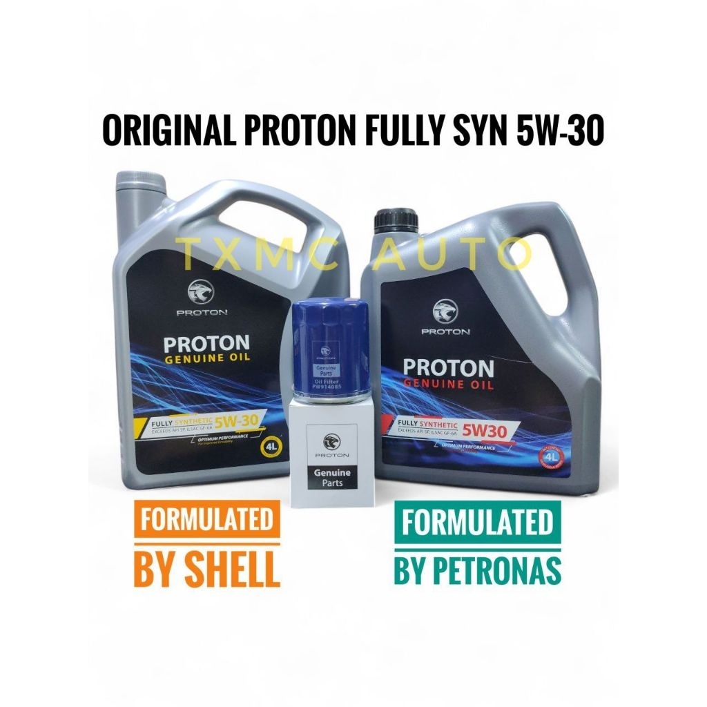 Original 4L Proton Fully Syn 5W30 Engine Oil Formulated by Shell ...