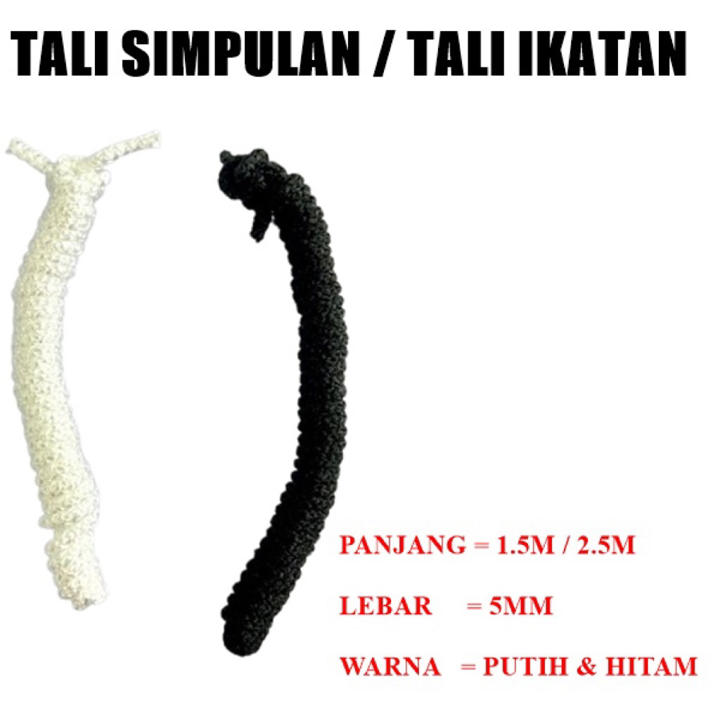 Tali Simpulan Putih (Tali Ikatan) 2.5/1.5 Meter or Scouts White Rope 2. ...