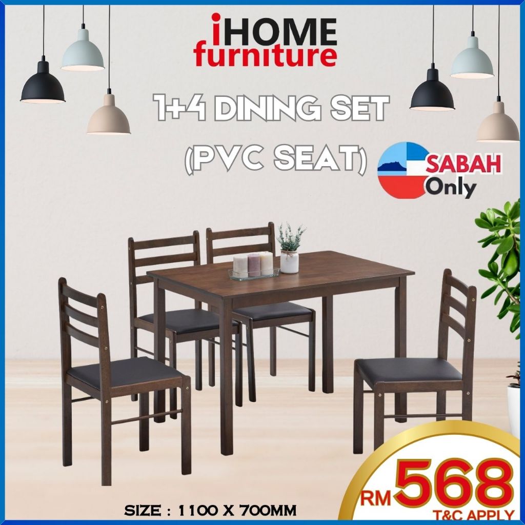 iHOME SABAH FURNITURE 🔥READY STOCK🔥IKEA/MODERN SOLID DINING SET 1+4 ...
