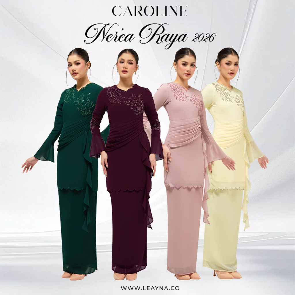 [LEAYNA.CO] [CAROLINE] Kurung Moden (With Shawl) | Shopee Malaysia
