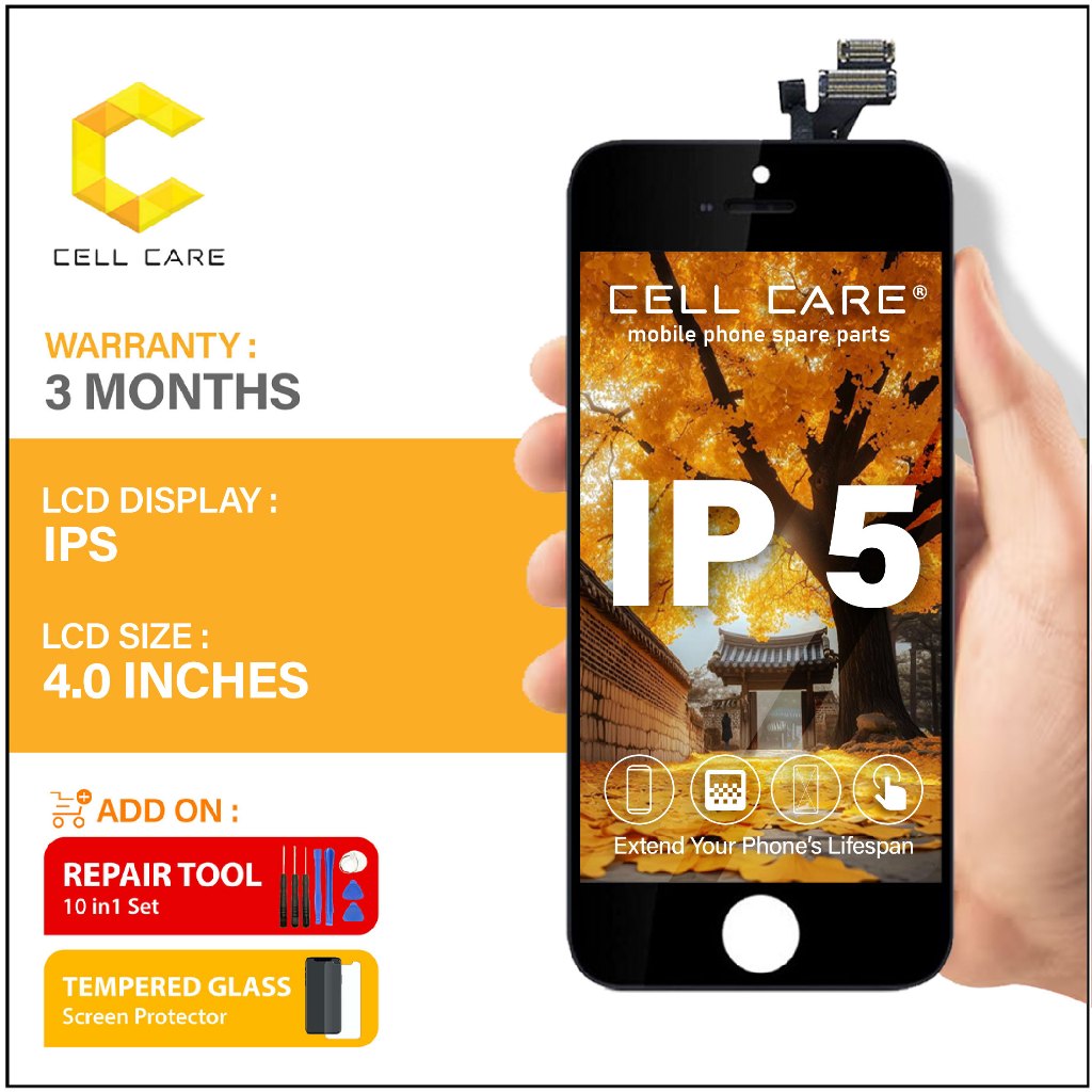 LCD Screen Display For IP 5 / IP 5S / IP SE 2016 (FREE TEMPERED GLASS ...