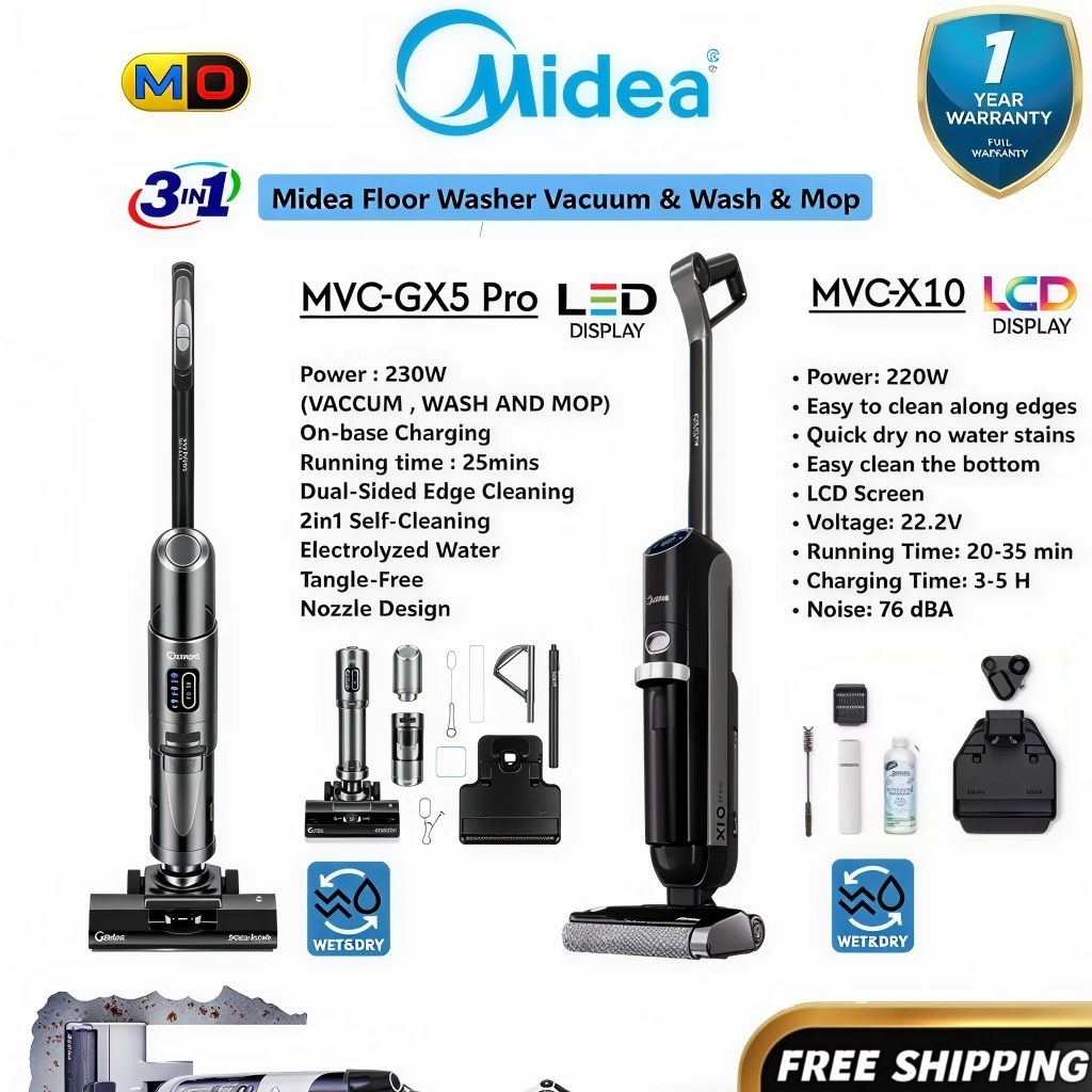NEW Midea MVC-X10 /MVC-GX5 PRO Floor Cleaner 3 In 1 / Wet & Dry ...