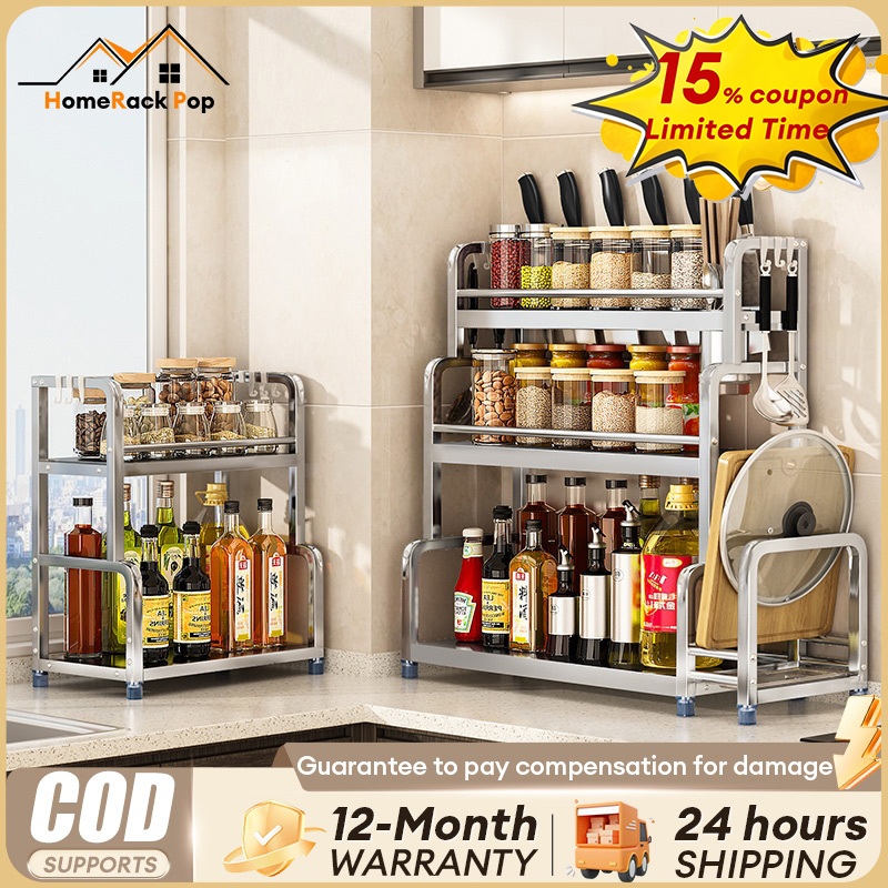 Rak Rempah Rak Dapur Kitchen Spice Rack Seasoning Bottle Rack Cutting ...