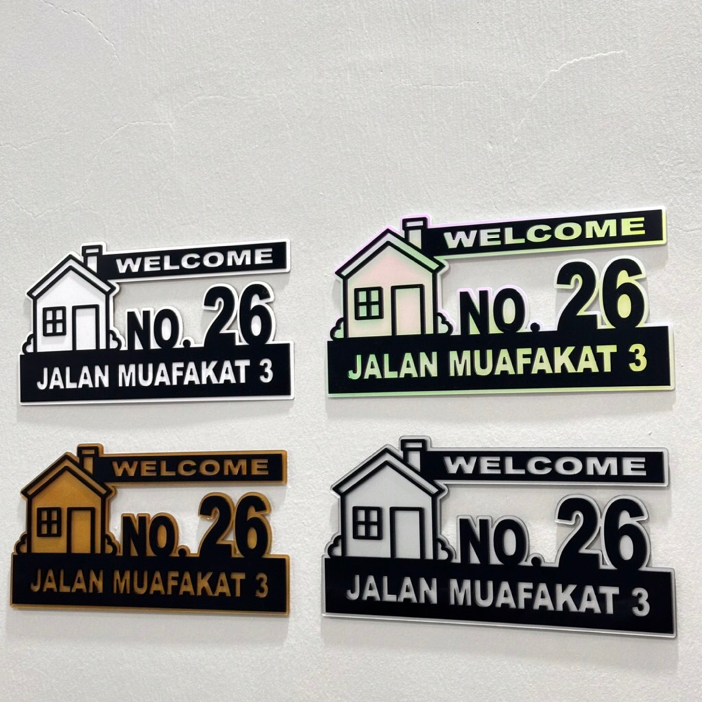 Custom Made Number Plate Rumah Door Plate Arcylic 5MM | Shopee Malaysia
