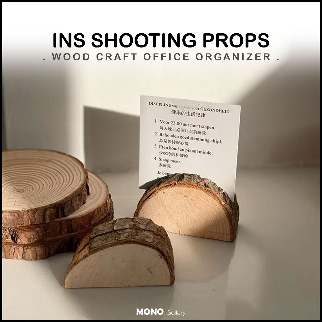 INS Shooting Props Wooden Memo Clip Stand – Mini Tree Stump Holder for ...