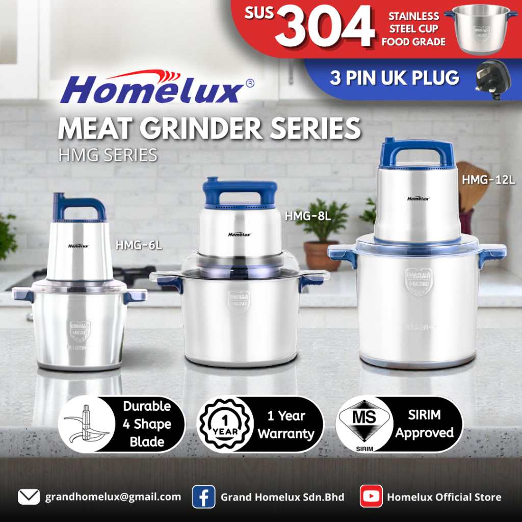 HOMELUX COMMERCIAL MEAT GRINDER 6L/8L/12L HMG-6L/8L/12L MESIN PENGISAR ...