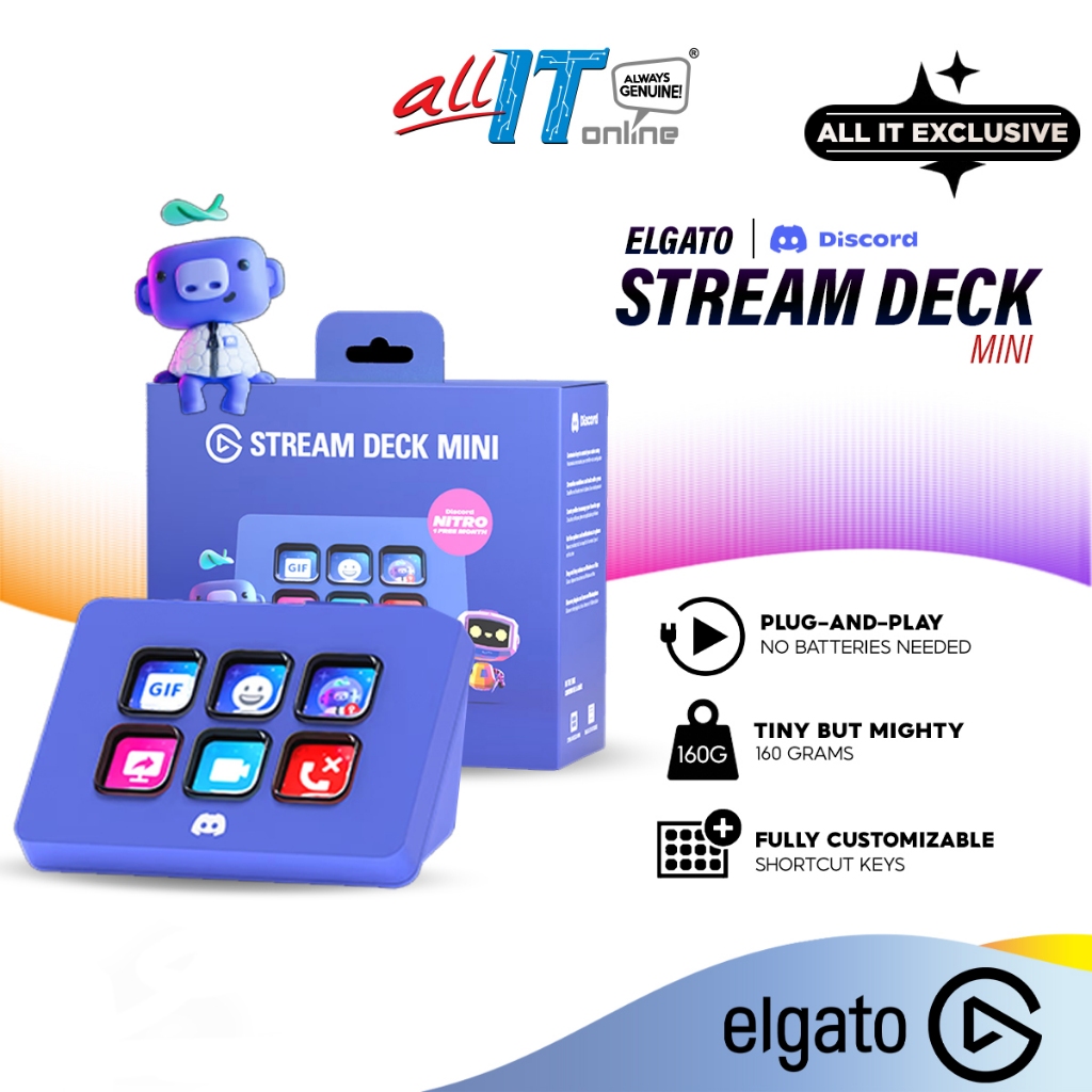 [ALL IT EXCLUSIVE] Elgato Stream Deck Mini Discord Edition Customizable ...