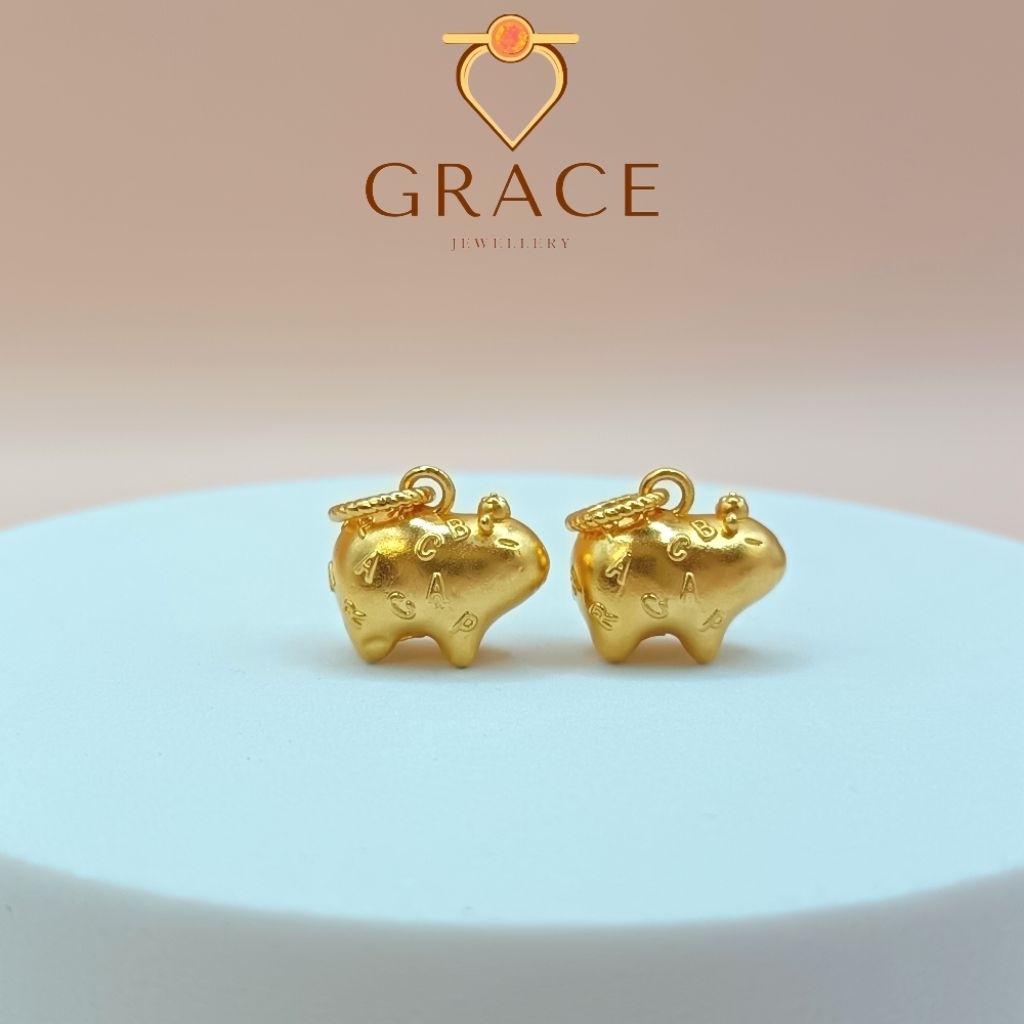 Grace Jewellery Gold 916/22k 0.18gm Capybara Pendant / Emas 916/22k 0 ...