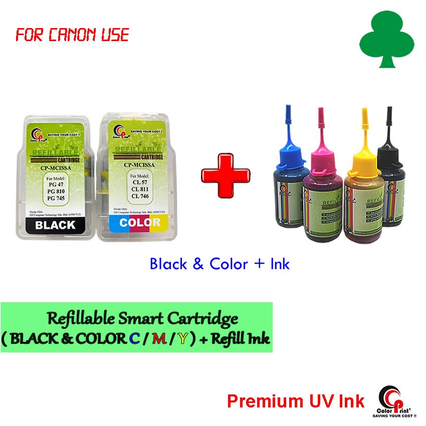 Refillable Smart Cartridge PG47/PG810/PG745/PG745S & CL57/CL57S/CL811 ...