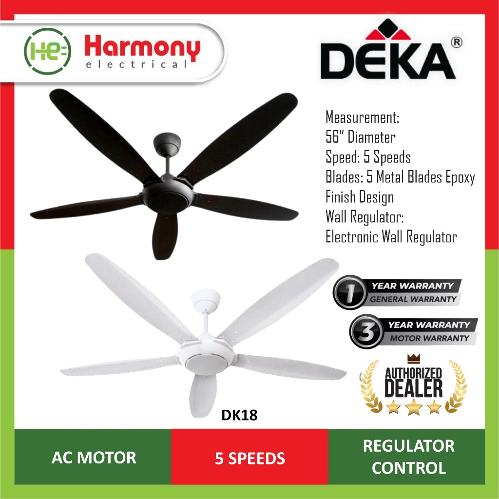 (2 UNITS) DEKA 56" Ceiling Fan Without Remote Regulator Comtrol DK18 ...