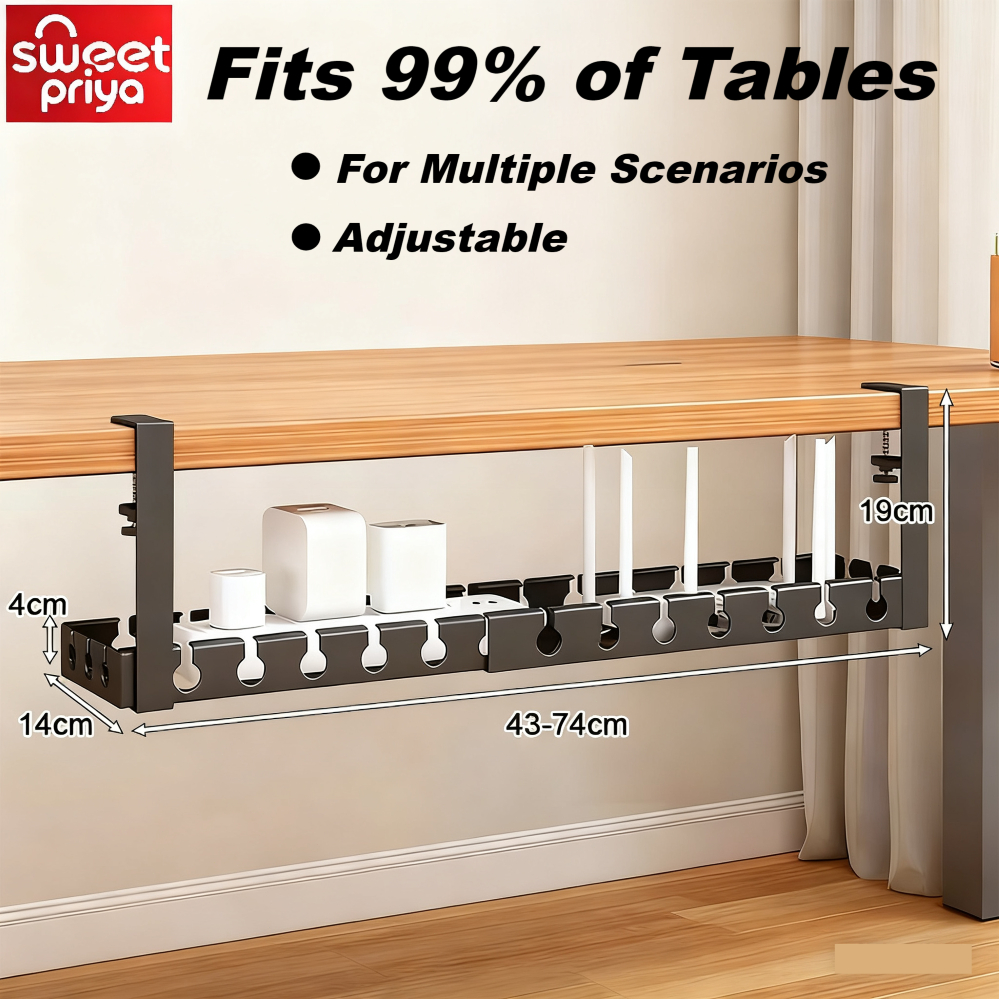 Under Desk Wire Organizers Home Office Table Storage Rack Desk Cable ...