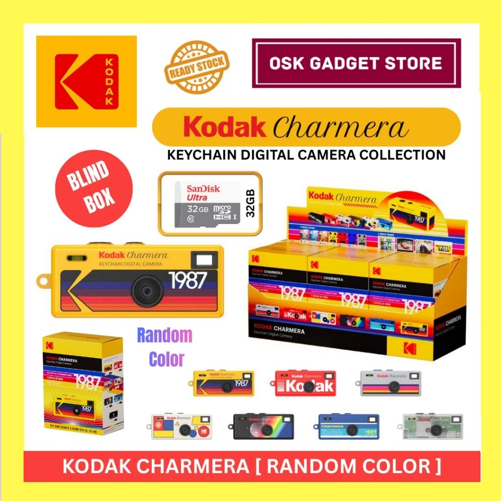 Kodak Charmera Key Chain Digital Camera | Random Color Blind Box ...