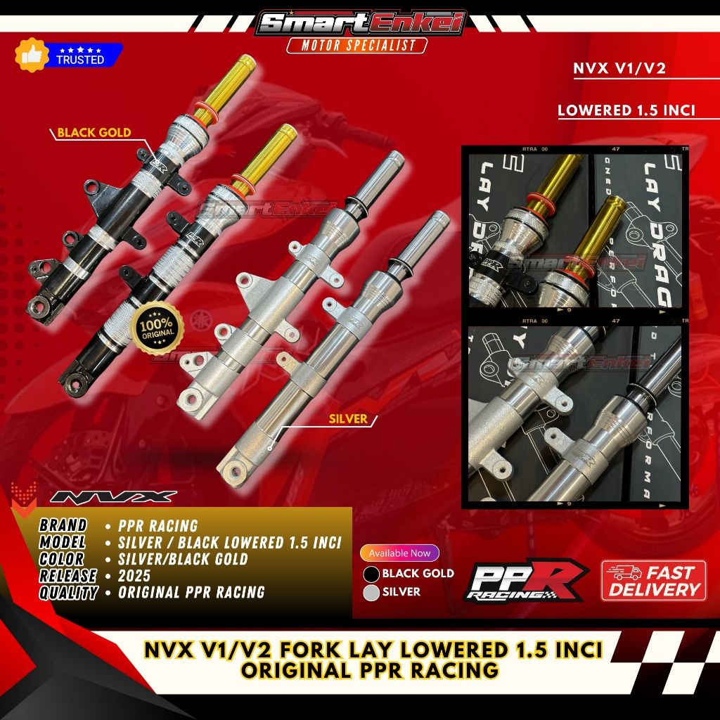 NVX V1/V2 FORK LAY LOWERED 1.5 INCI ORIGINAL PPR RACING | Shopee Malaysia