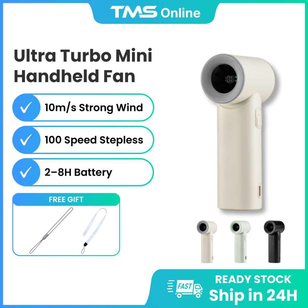 TMS Mini Turbo Portable Handheld Fan 100 Speed Air Cooler Kipas Tangan ...