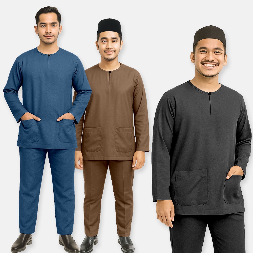 Baju Malayu Set Lelaki Dewasa Viral Baju Melayu Warna Stock Ready Slim ...