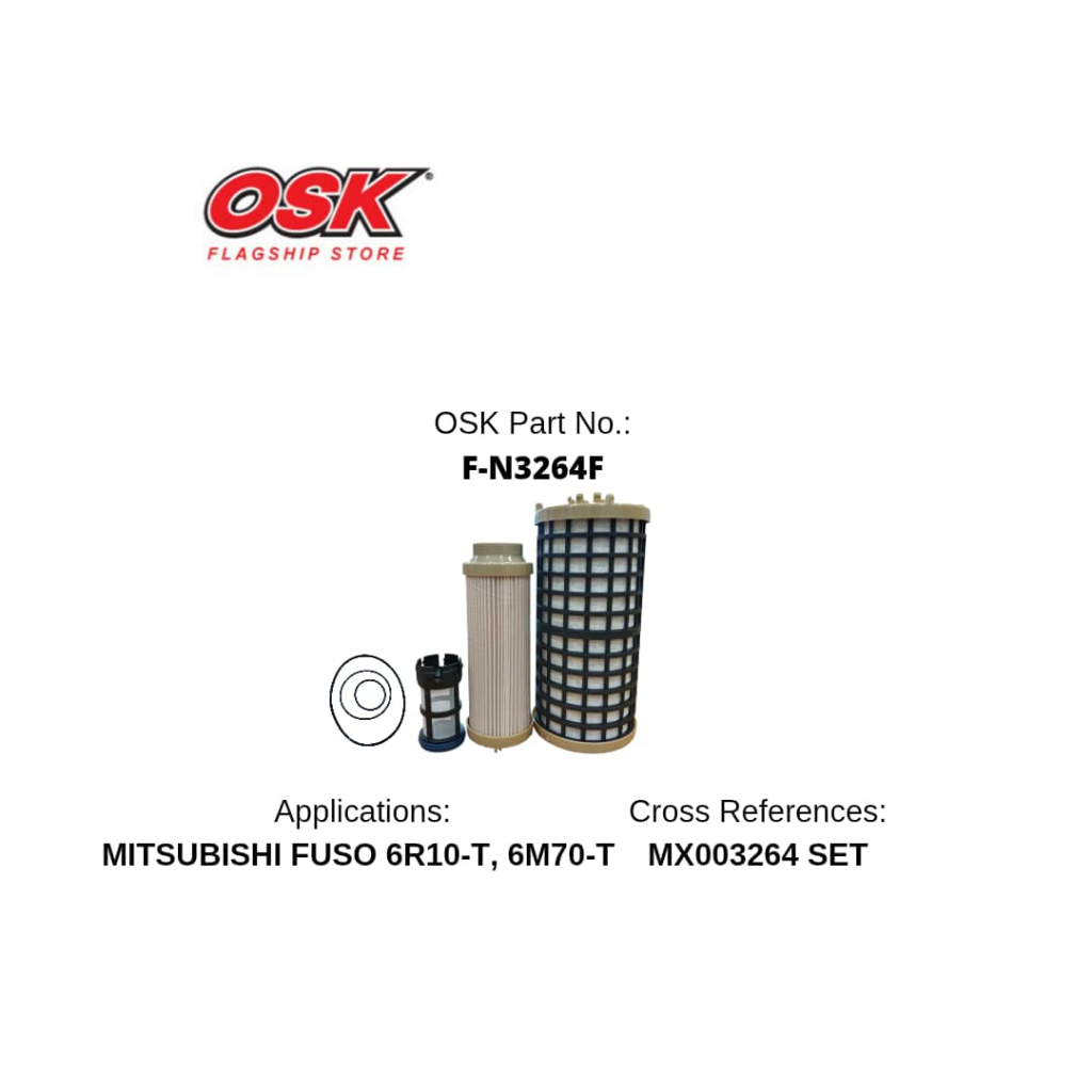 OSK FUEL FILTER FOR MITSUBISHI FUSO 6R10-T, 6M70-T MX003264 | Shopee Malaysia