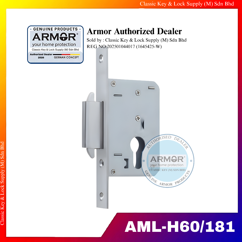 ARMOR mortise sliding door lock AML-H60/181 Double Hook | Shopee Malaysia