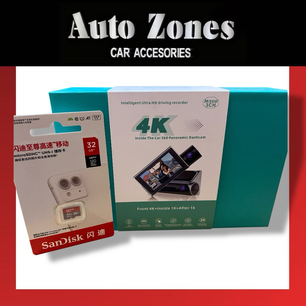 New Launch Dashcam 3 Channel Dual 4K HDR For all car use HD | Shopee ...
